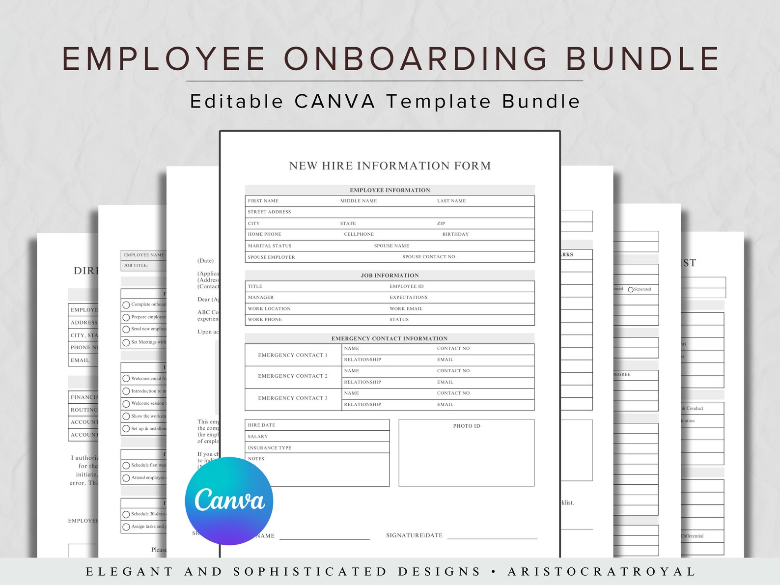 Employee Onboarding Template Bundle, New Hire Checklist Bundle, New ...