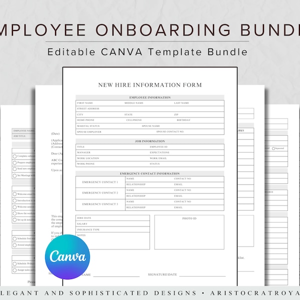 Employee Onboarding Forms Template - Etsy