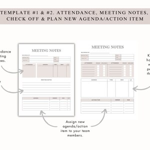Digital Meeting Notes Template Goodnotes/ipad 5 Pages Template Bundle ...