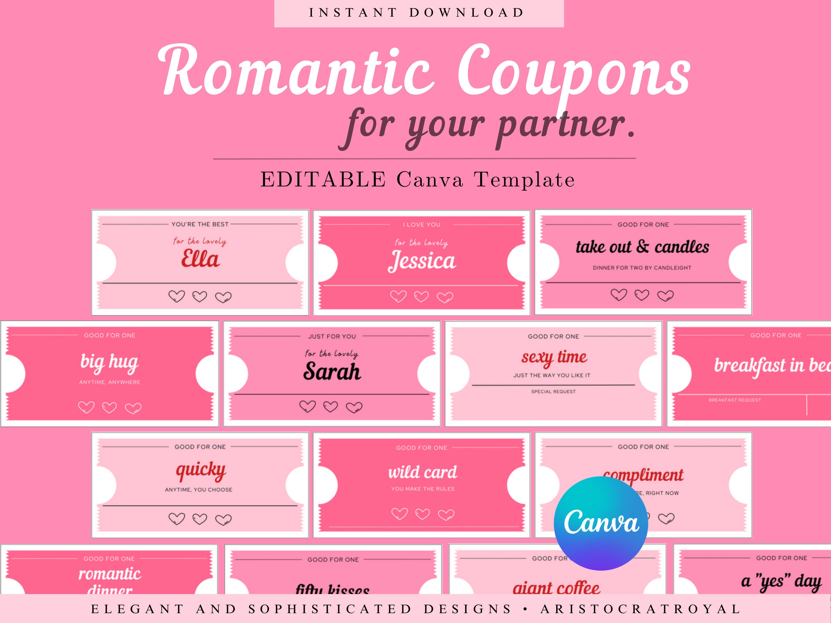 Printable Love Coupons for Boyfriend/girlfriend, Romantic Coupons ...