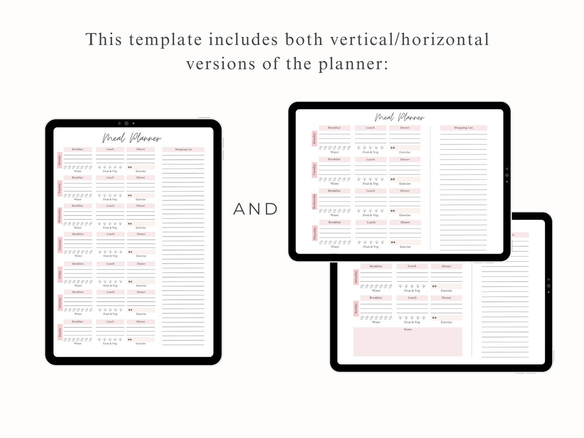 Digital Weekly Meal Planner Goodnotes/ipad Template - Etsy