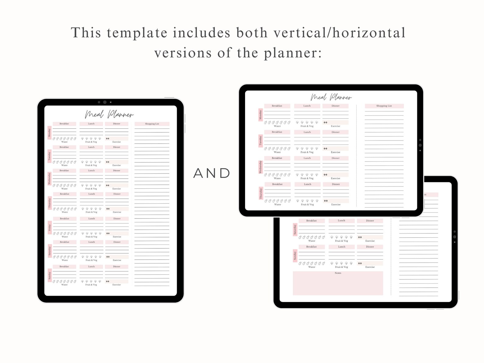 Digital Weekly Meal Planner Goodnotes/ipad Template Includes Grocery ...