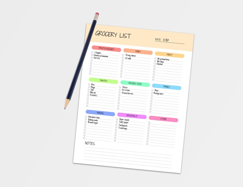 Printable Weekly Meal Planner, Grocery Shopping List, Food Inventory ...