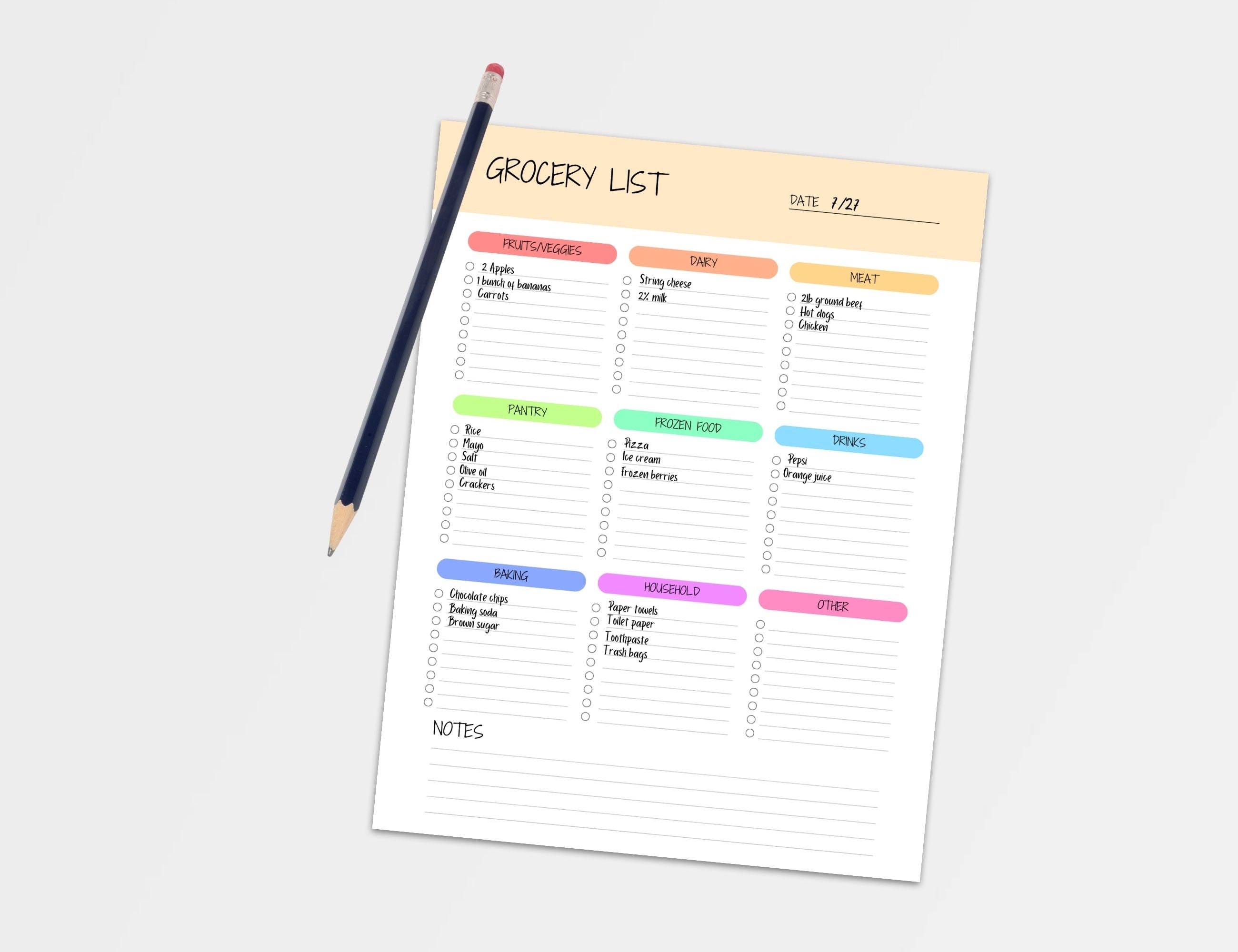 Printable Weekly Meal Planner, Grocery Shopping List, Food Inventory ...