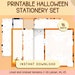 Printable Halloween Stationary Bundle, Orange and Black, Lined and ...