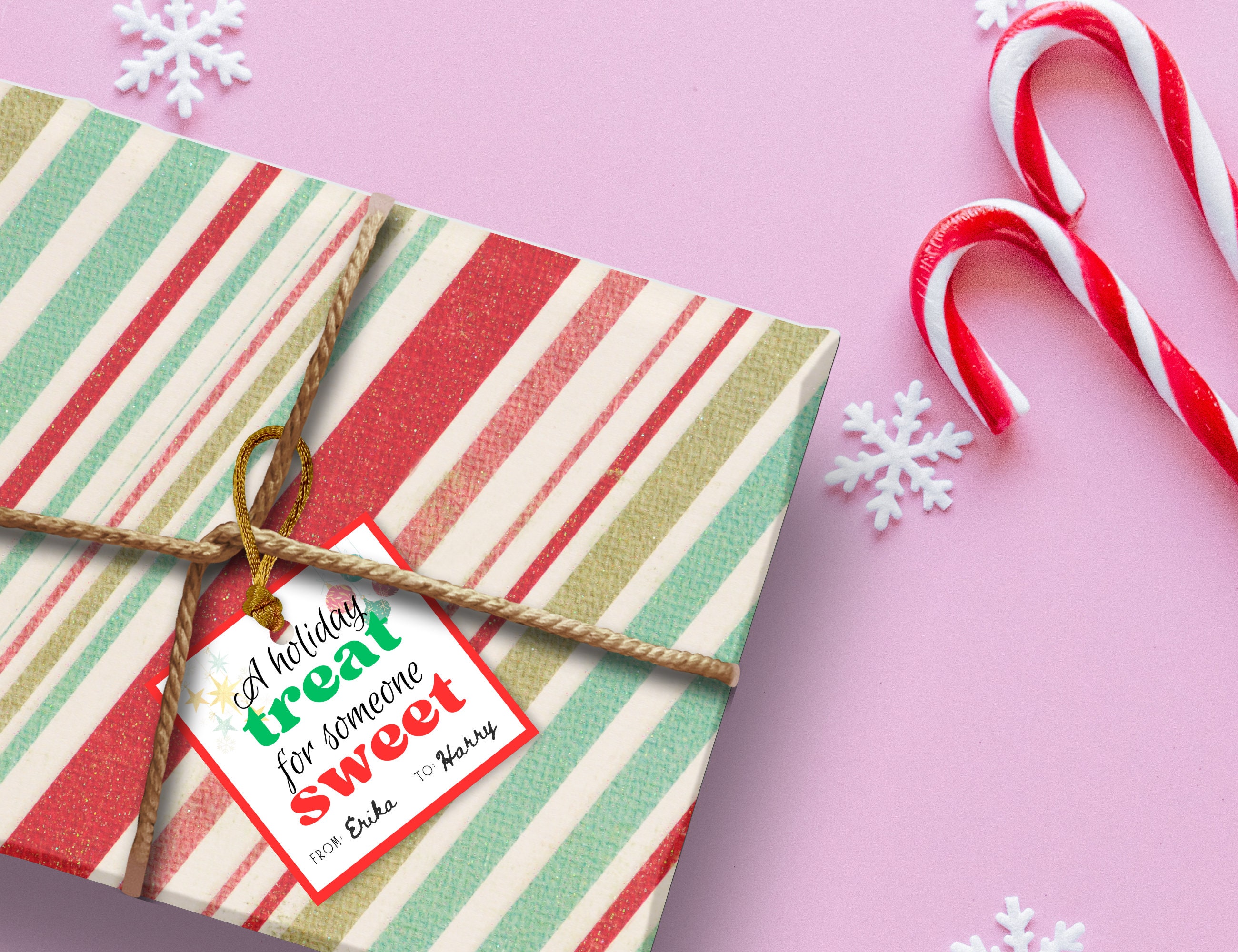 Printable Christmas Gift Tags Set of 6 | 2x3 and 2x2 Gift Tags ...