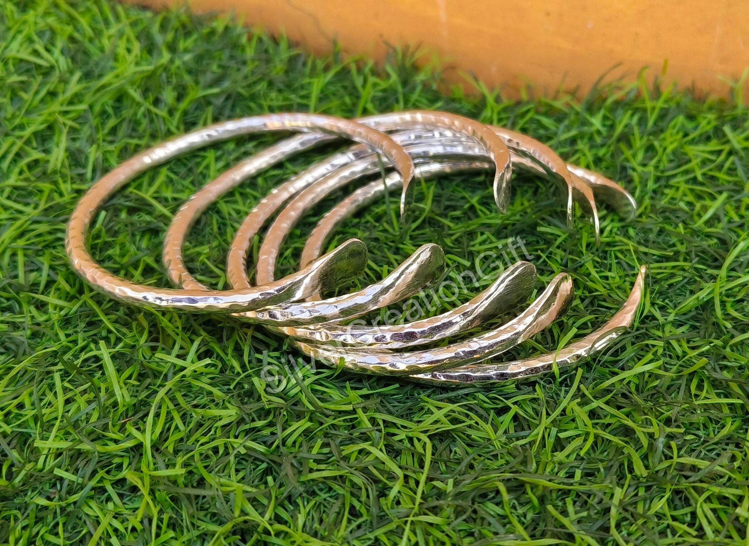 Thick West Indian Bangles, Set of 7 Bangles, Sterling Silver Bangles ...