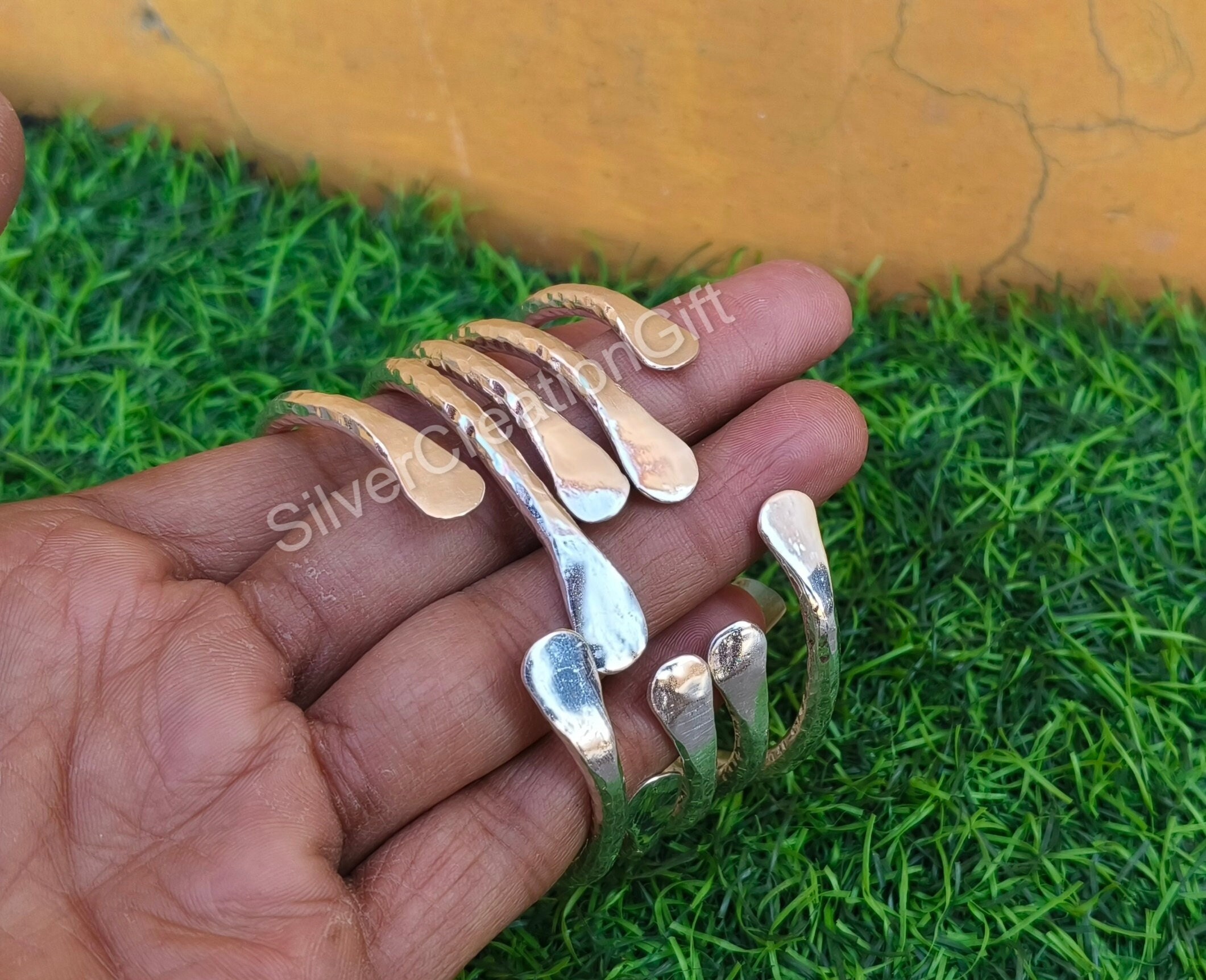 Thick West Indian Bangles, Set of 7 Bangles, Sterling Silver Bangles ...