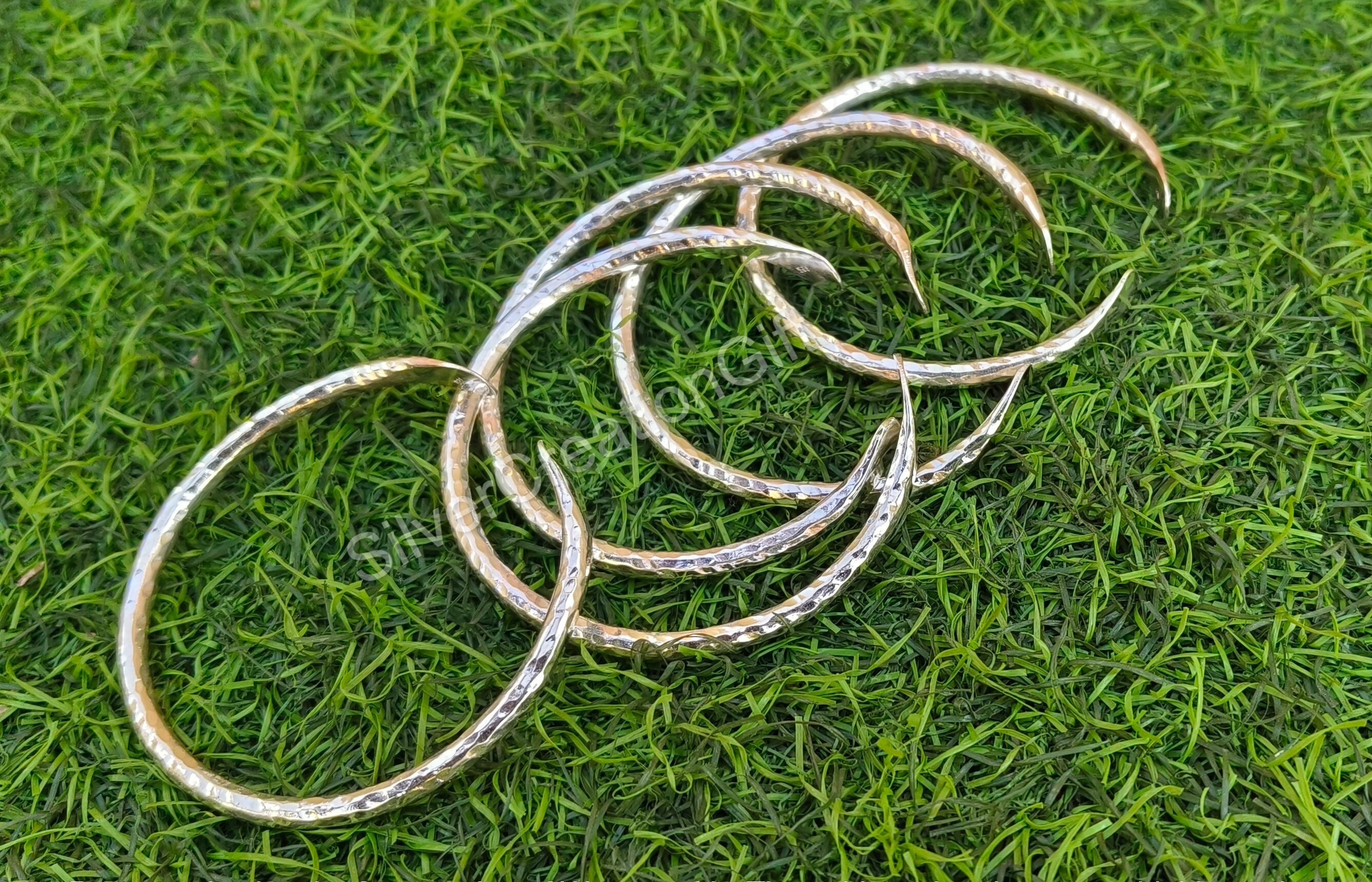 Thick West Indian Bangles, Set of 7 Bangles, Sterling Silver Bangles ...