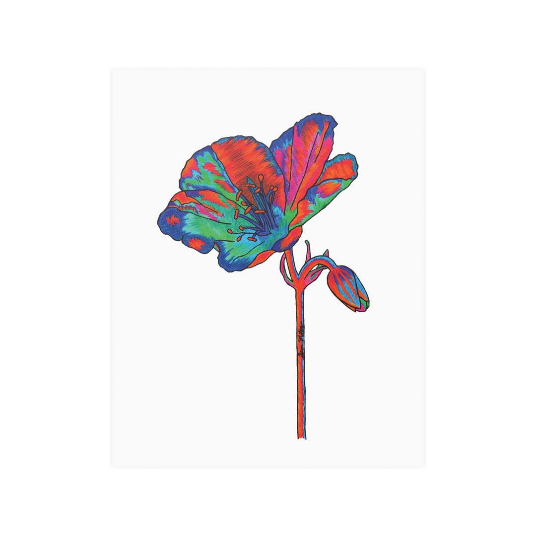 Geranium Poster Satin Artwork Colorful Flower Picture Abstract Floral ...