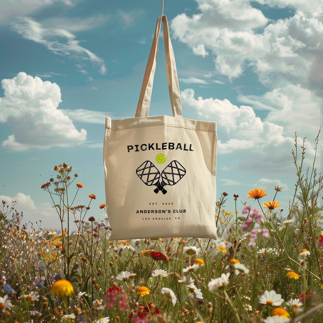 Custom Pickleball Canvas Tote, Pickleball Time, Sports Bags ...