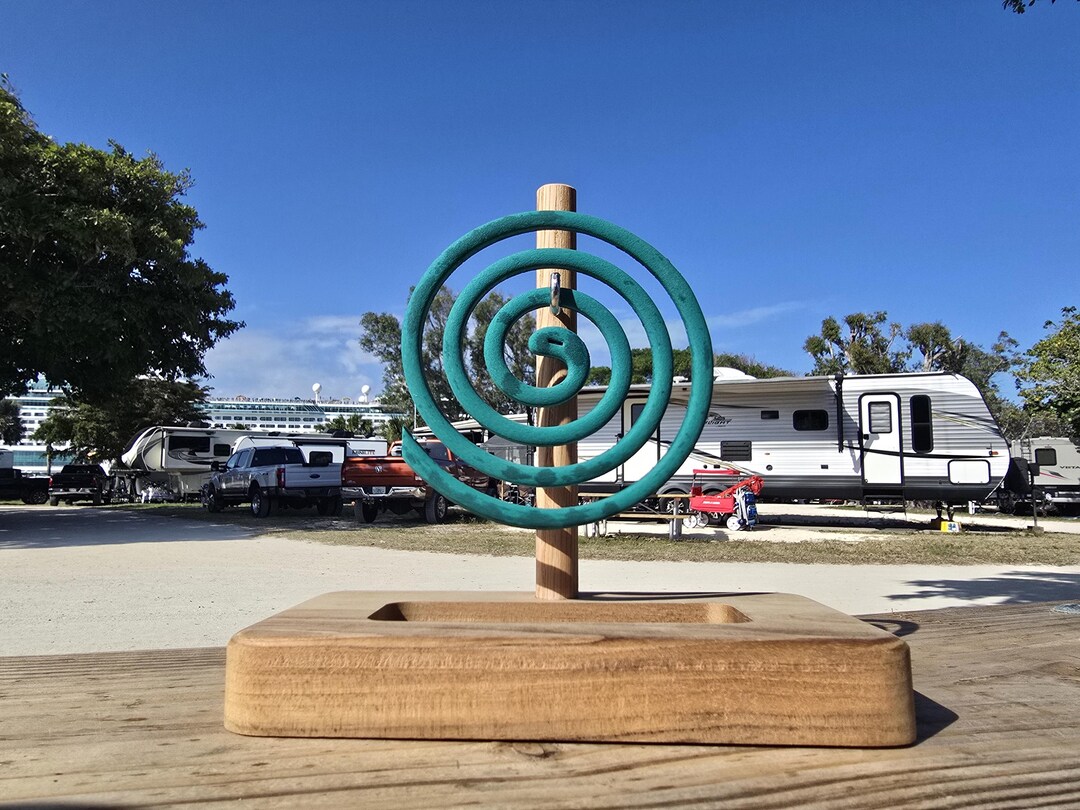 Premium Teak Wood Mosquito Coil Hanger Stand | Outdoor Insect Repellent ...