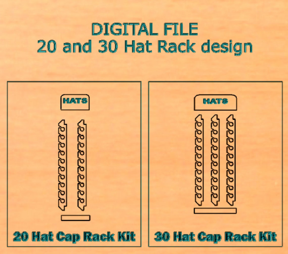Hat / Cap Rack 20 and 30 Hat / Cap Kit Cnc Files, SVG, DXF, Files ...