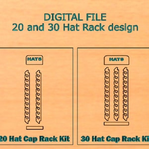 Hat / Cap Rack 20 and 30 Kit Cnc, SVG, DXF, (digital Files Only) - Etsy