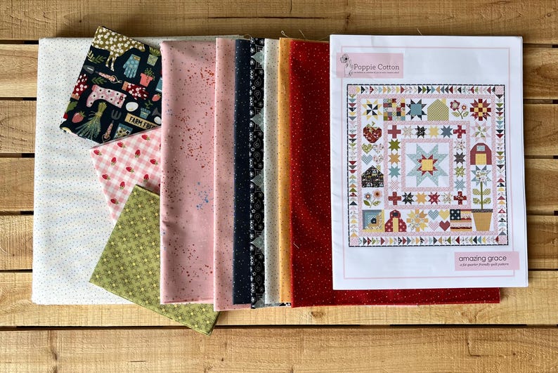 Amazing Grace Sampler Quilt Kit Featuring Farmgirls Unite Fabrics by ...