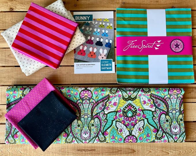 Bunny Quilt Kit by Elizabeth Hartman Featuring Tula Pink Fabrics - Etsy