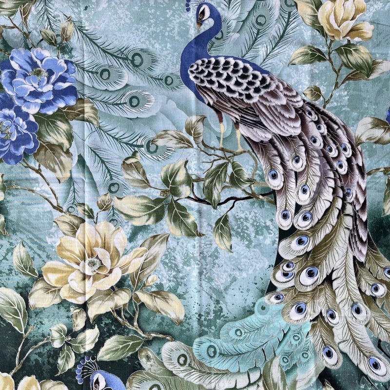 Peacock Fabric - Etsy