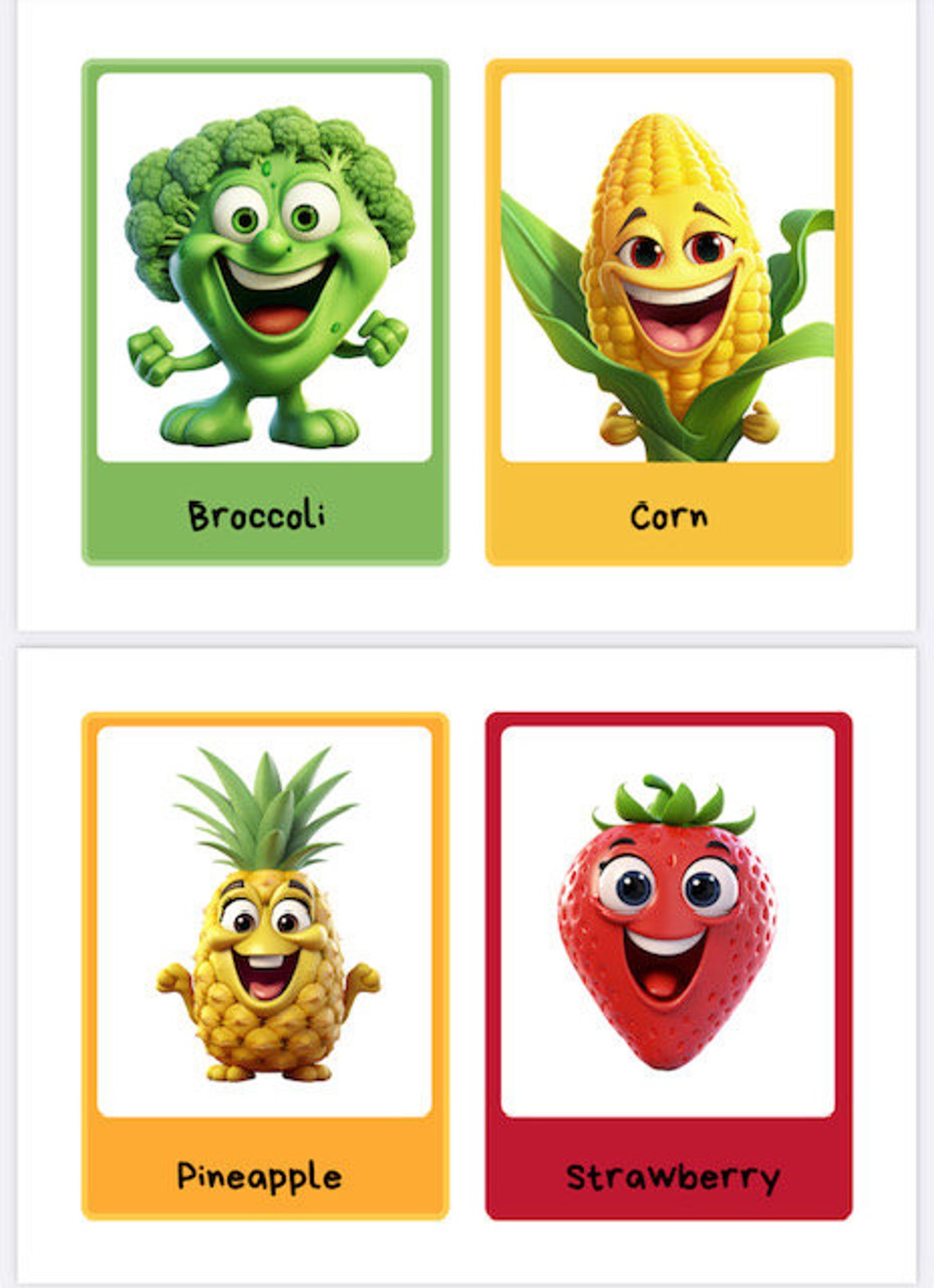 Fruit Style Flash Cards (qty:16) - Etsy