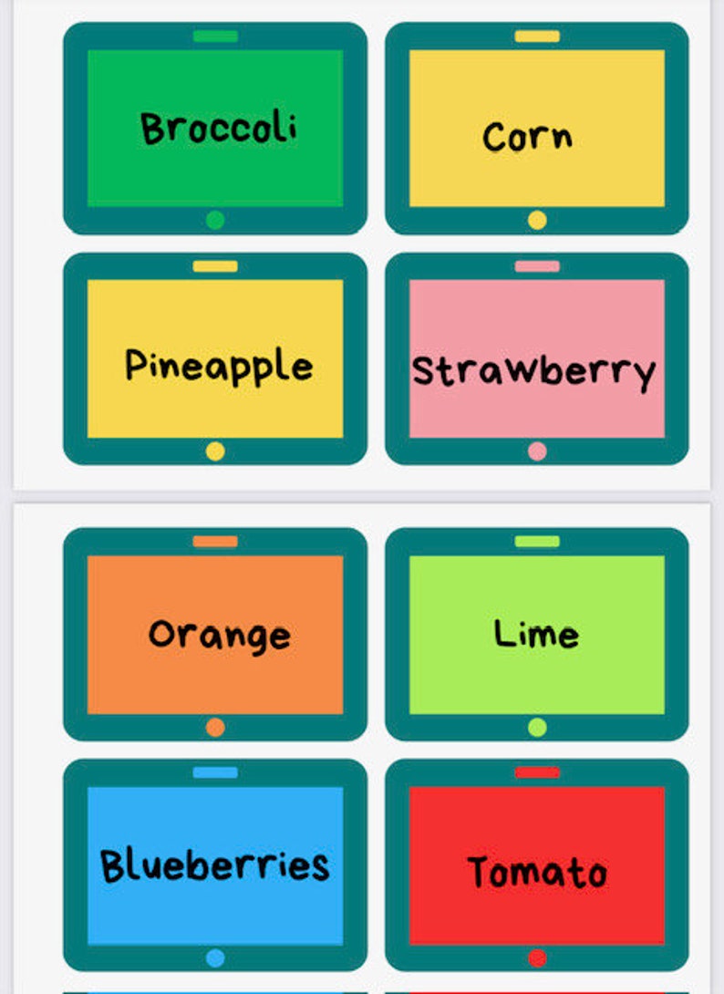 Fruit Style Flash Cards (qty:16) - Etsy