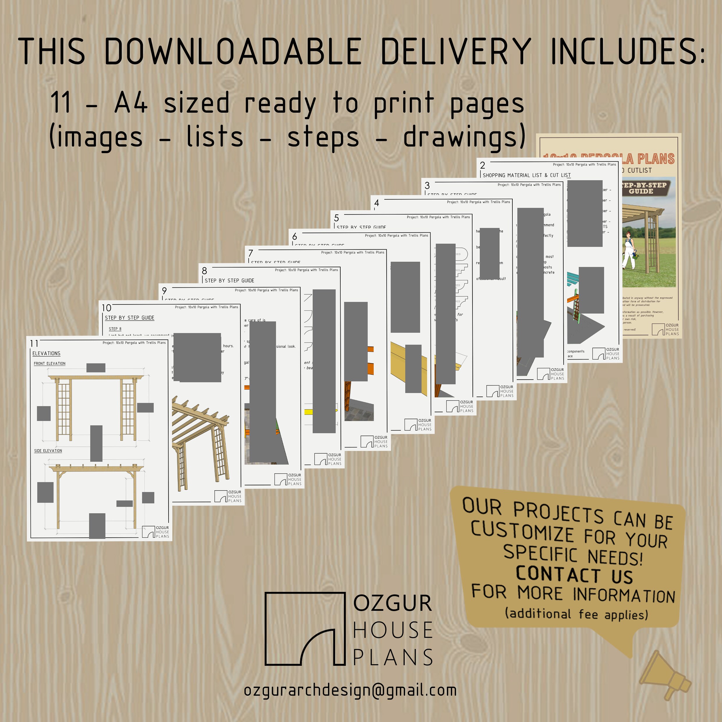 8x8 Trellis Pergola DIY Plans & Build Instructions - Woodworking ...