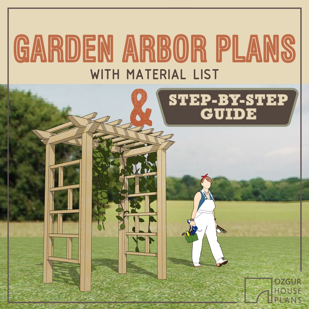 Garden Arbor DIY Plans & Build Instructions - 3x4 Size - Woodworking ...