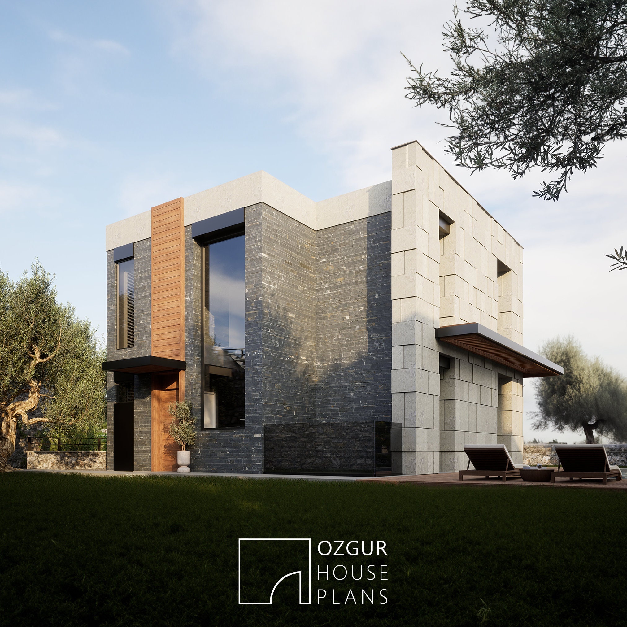 4 Bedroom House Plan, Modern Floor Plan, Small House, House Blueprint ...