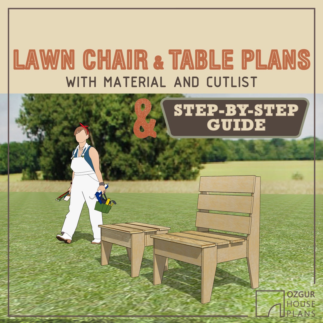 Lawn Chair & Table DIY Plans Easy Build Instructions Woodworking ...