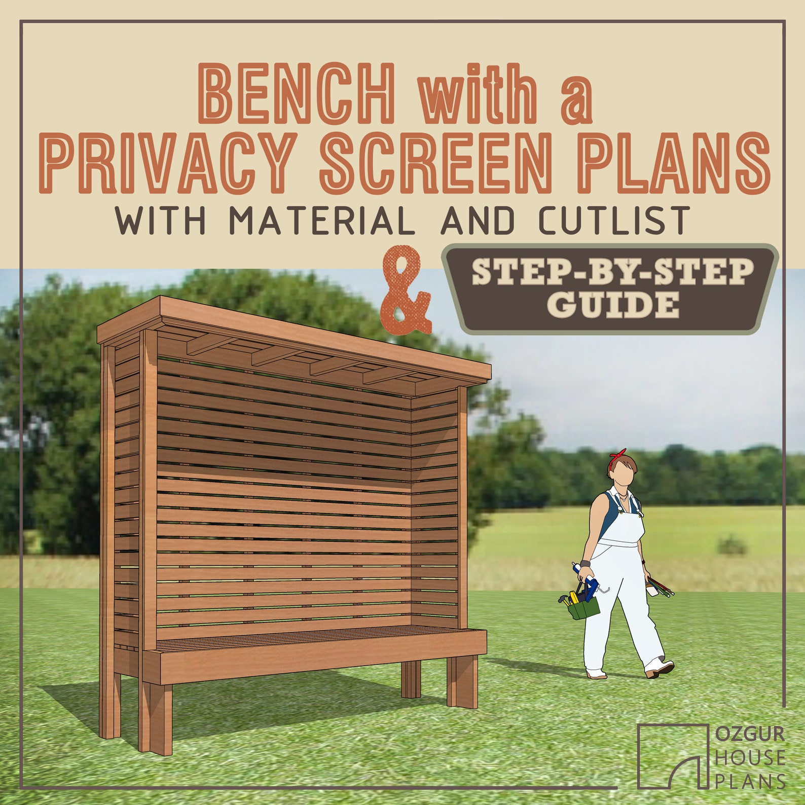 Bench With Privacy Screen DIY Plans & Build Instructions - Garden ...