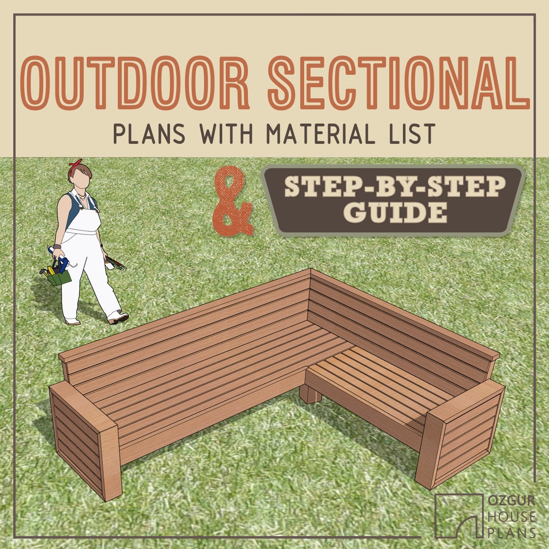 Outdoor Built-in Sectional Bench DIY Plan - PDF Download - Build ...