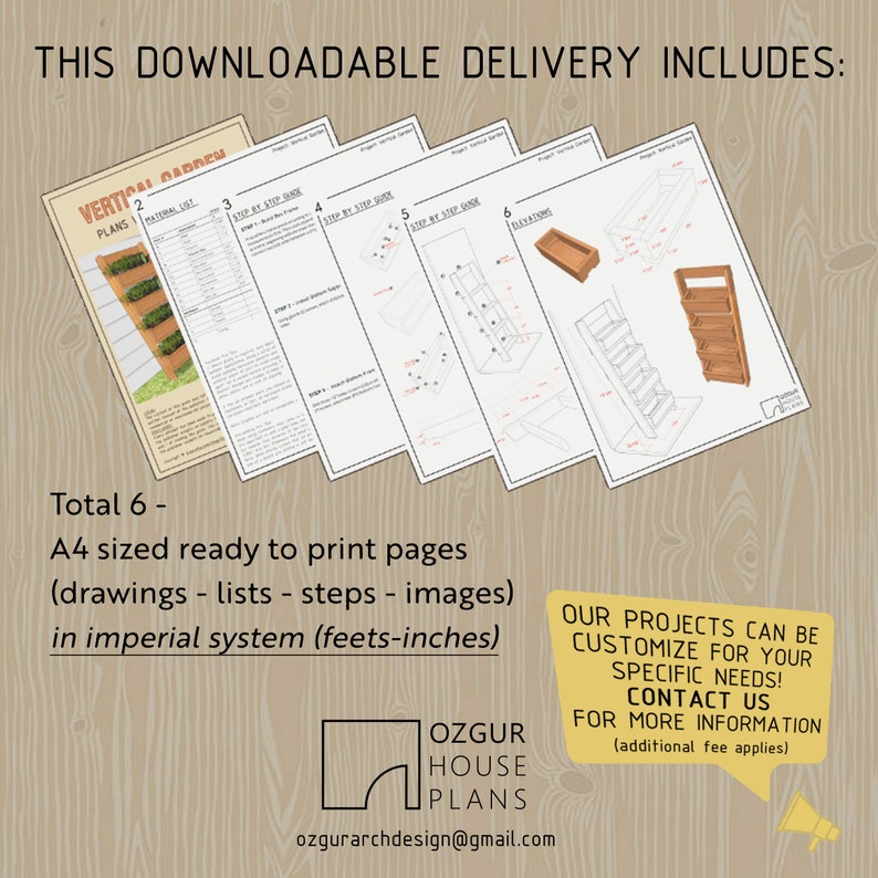 Vertical Garden, Ladder Planter DIY Plan - PDF Download - Build ...