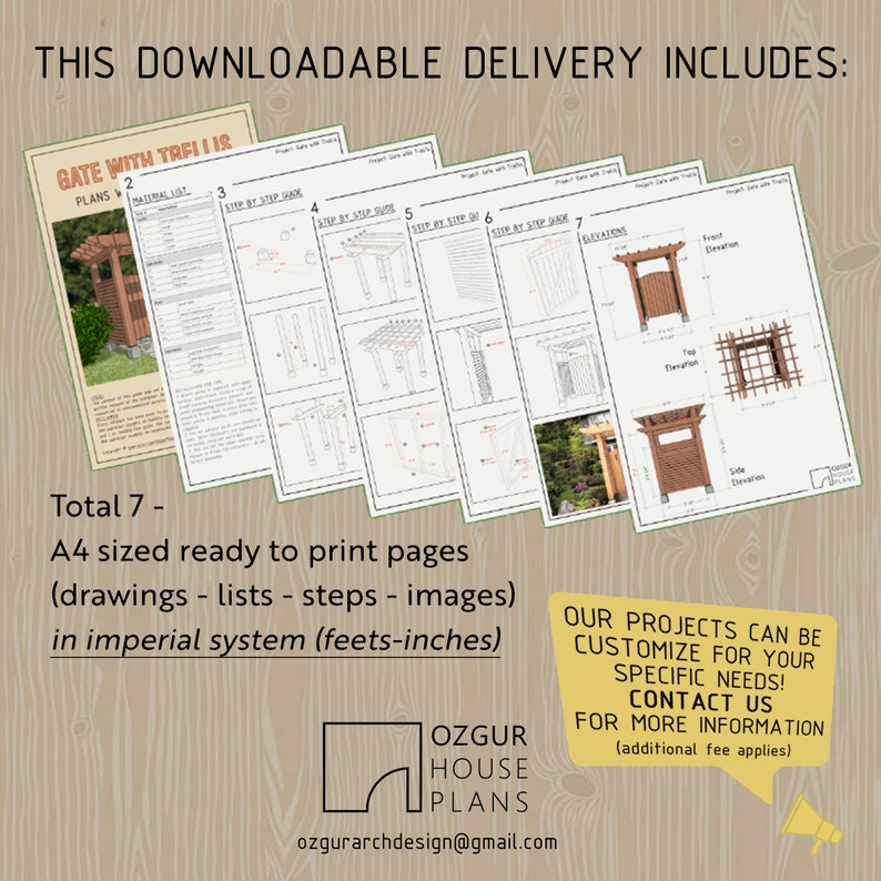 Gate With Trellis and Pergola DIY Plan - PDF Download - Build ...