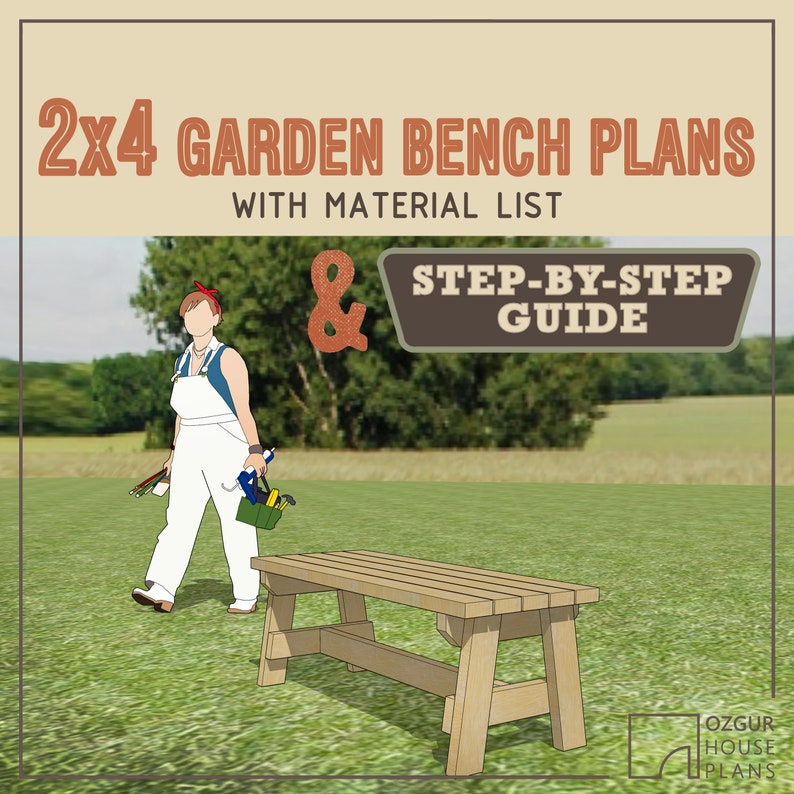 2x4 Garden Bench DIY Plans & Build Instructions - Woodworking Blueprint ...