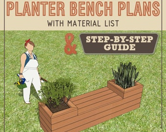 Planter Bench DIY Plan - PDF Download - Build Instructions - Material ...