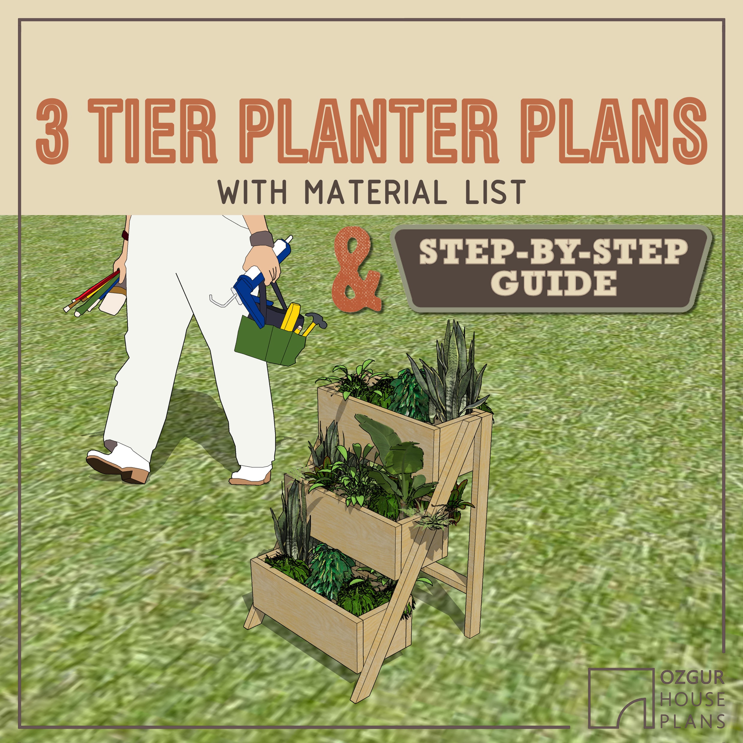 3 Tier Planter DIY Plans & Build Instructions - Woodworking Blueprint ...