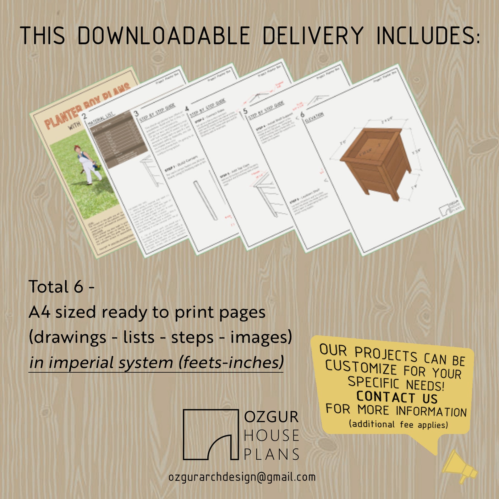 Planter Box DIY Plan - PDF Download - Build Instructions - Material ...