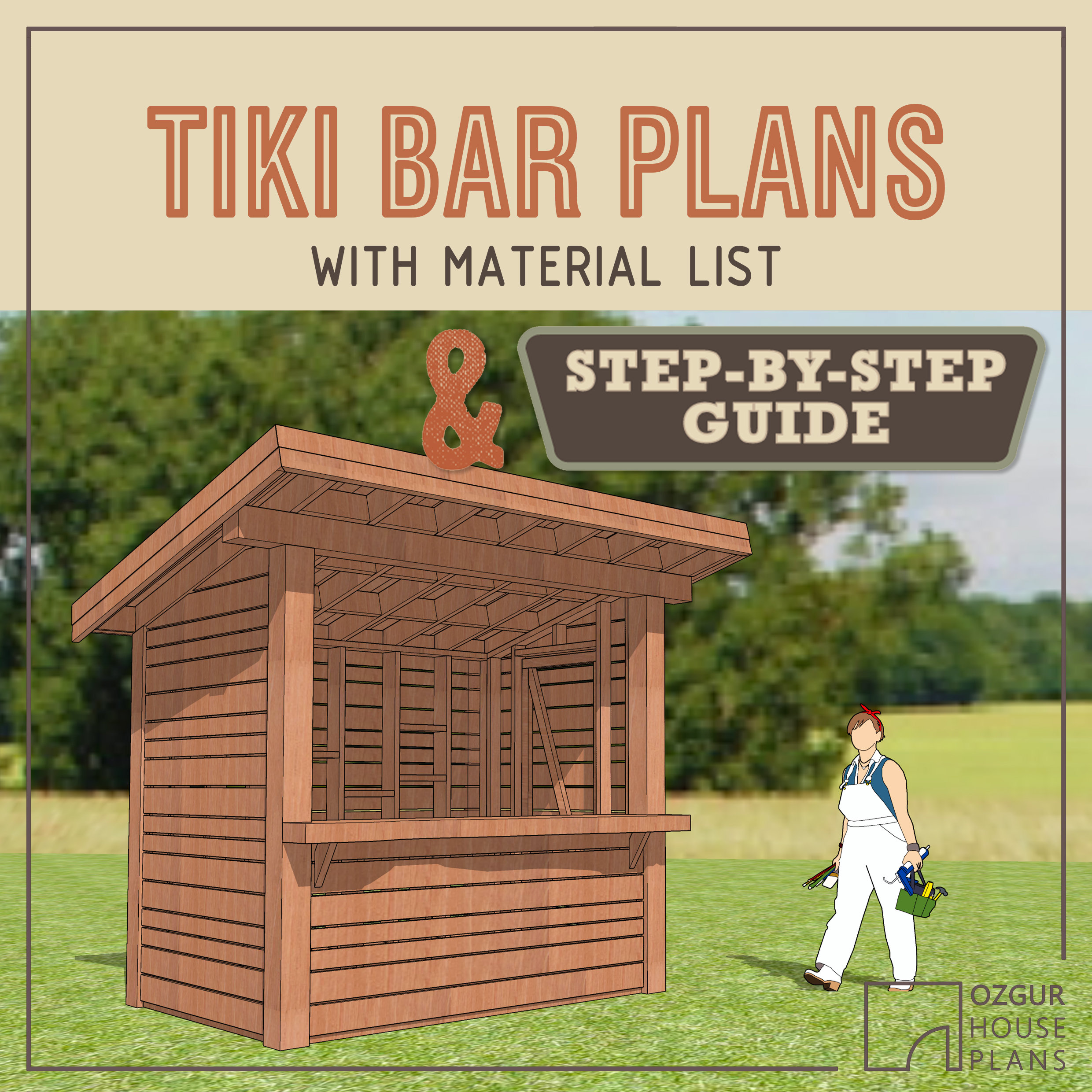 Tiki Bar DIY Plan - PDF Download - Build Instructions - Material List ...