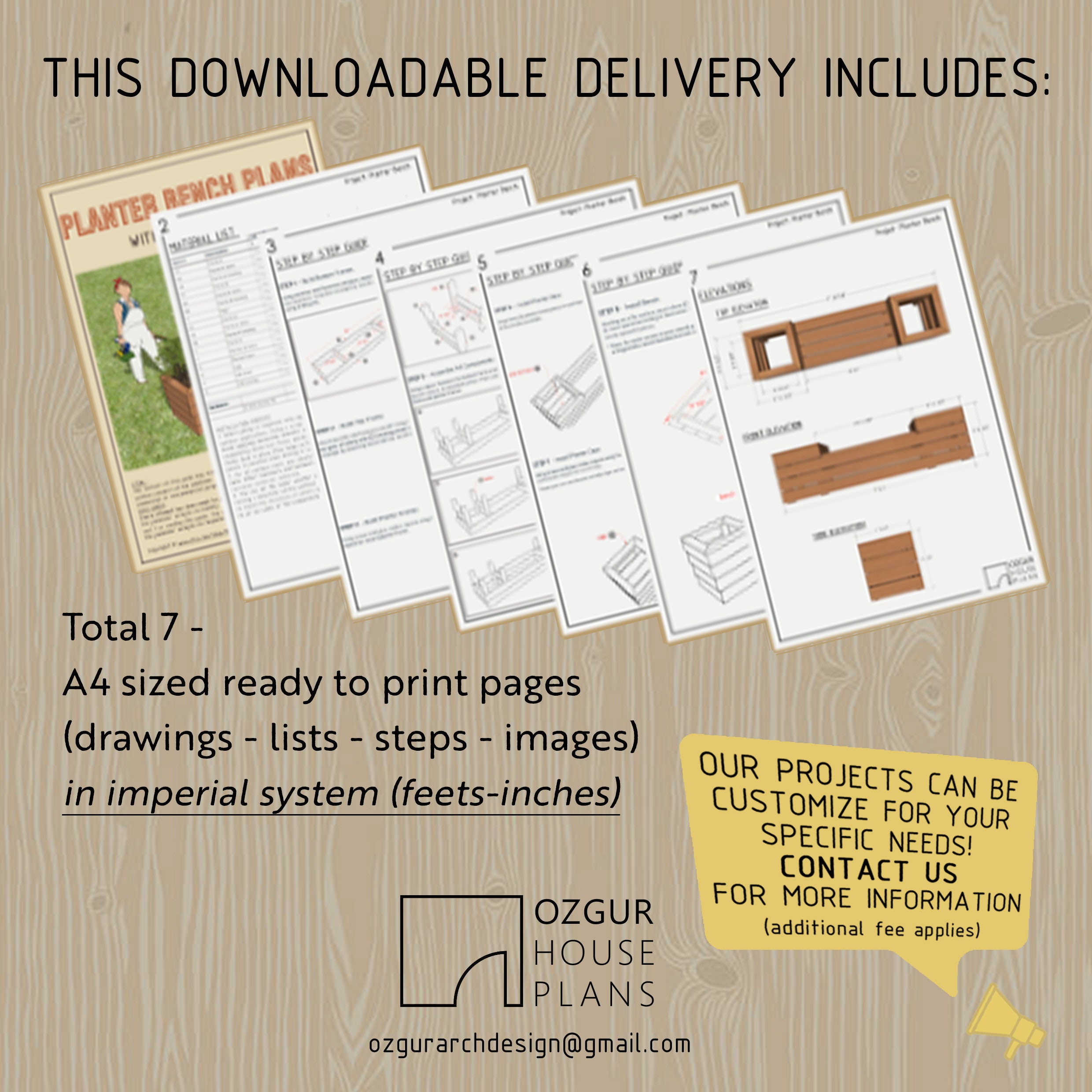 Planter Bench DIY Plan PDF Download Build Instructions Material List ...