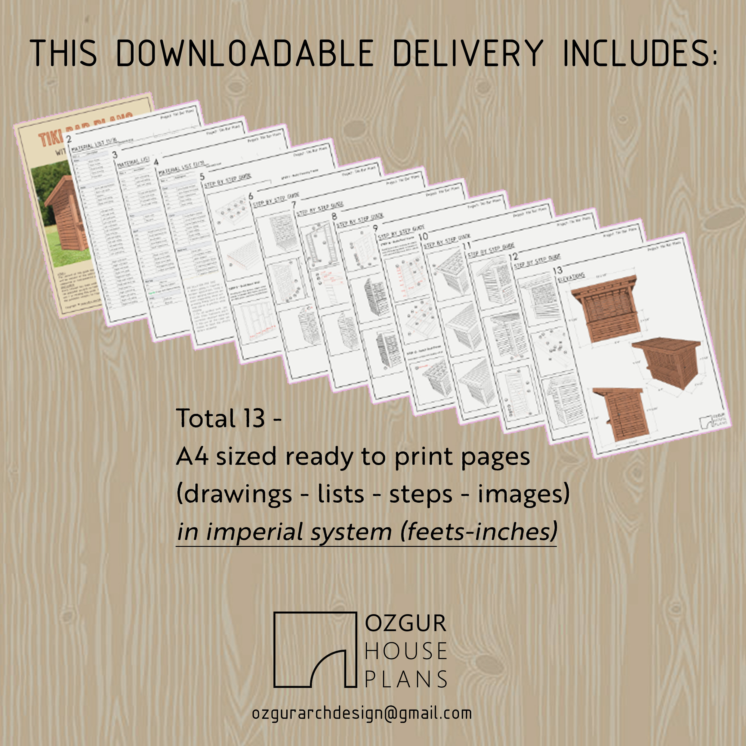 Tiki Bar DIY Plan - PDF Download - Build Instructions - Material List ...