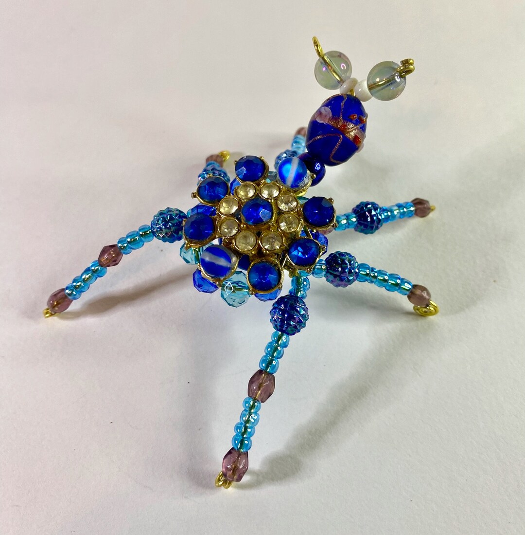 Insects - Beaded Blue Bug - Etsy
