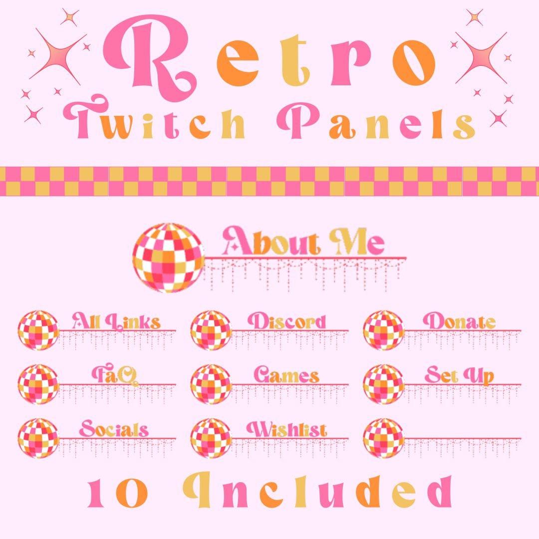 Retro Twitch Panels - Panels for Twitch - Retro Themed Twitch - Etsy UK