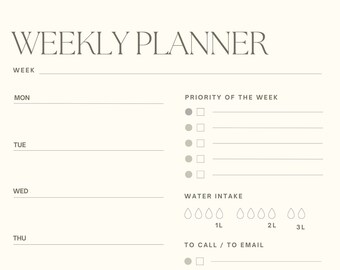 2023 Cute Weekly Planner Printable Printable Planner, Basic Planner A4/A5/A7 - Etsy