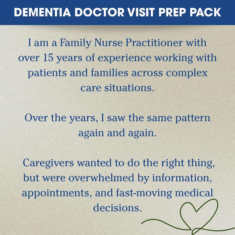 Dementia Doctor Visit Prep Pack - Editable Alzheimer’s Caregiver ...