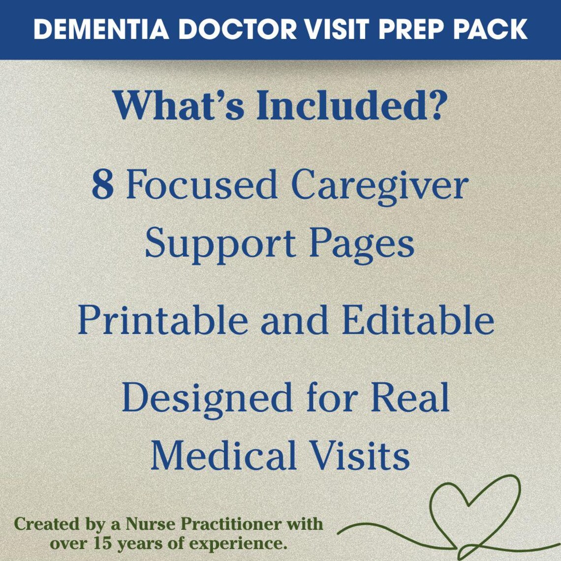 Dementia Doctor Visit Prep Pack - Editable Alzheimer’s Caregiver ...