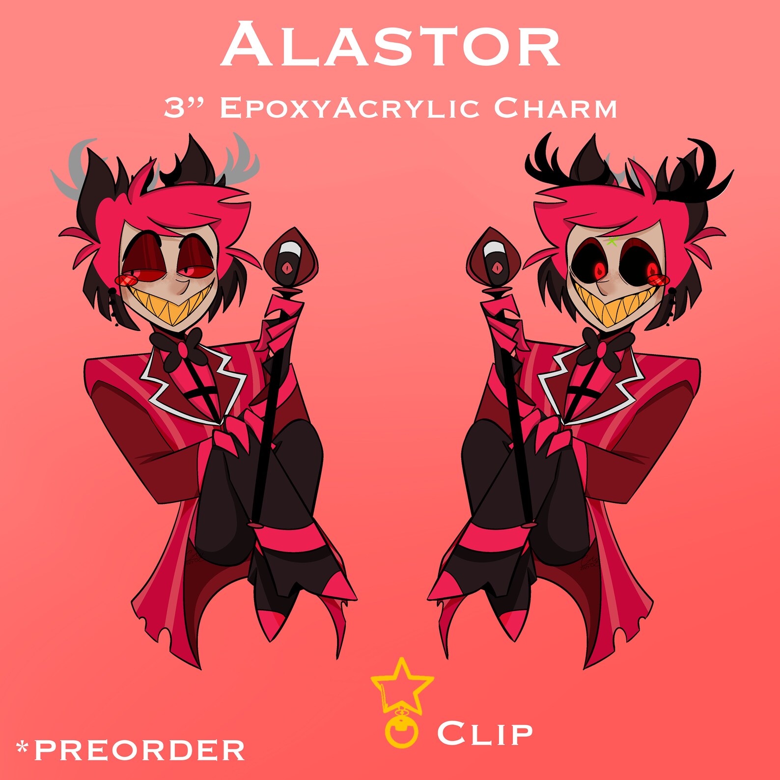 Alastor 3 Epoxy Acrylic Charm - Etsy