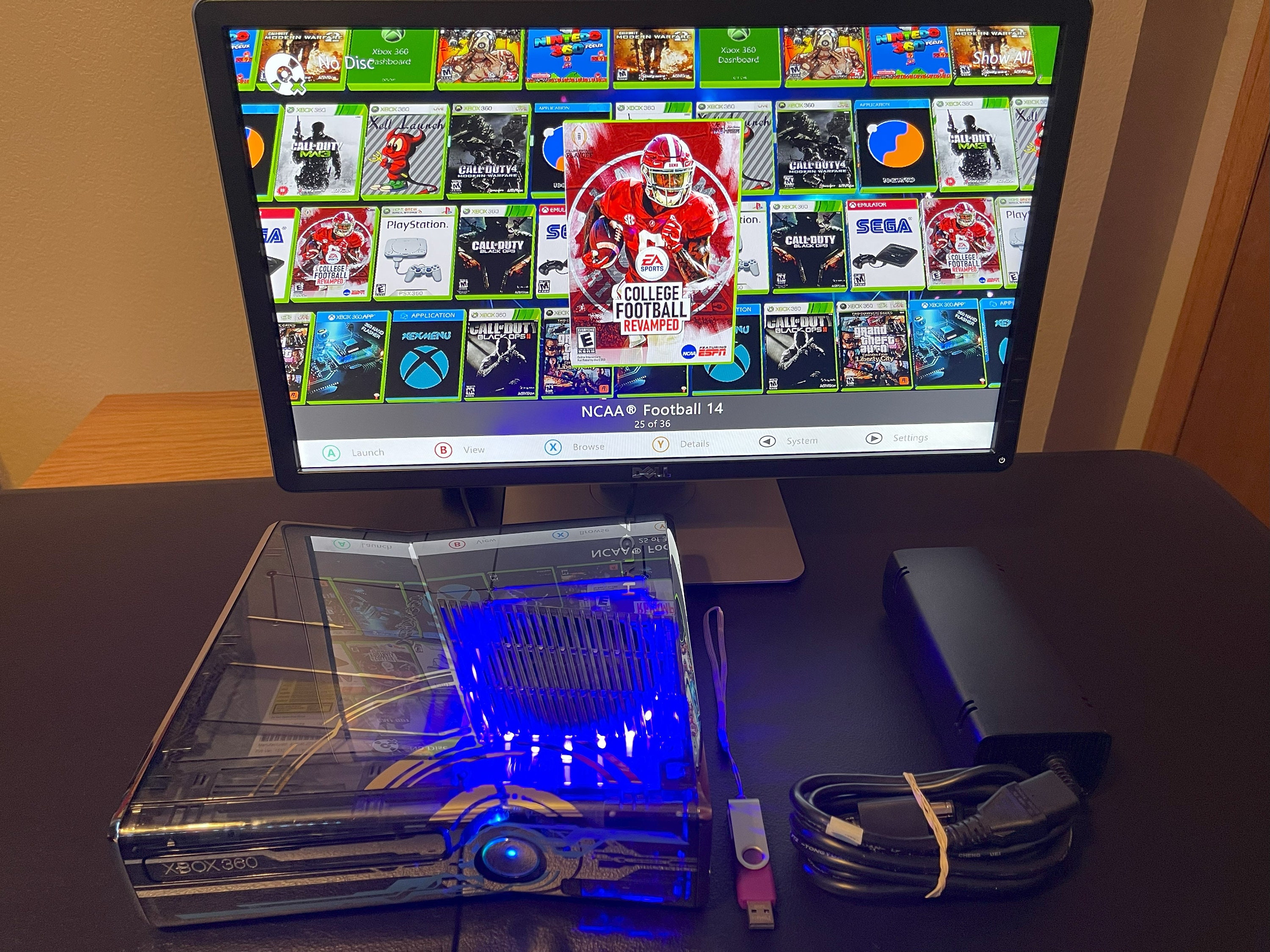 Custom Modded Xbox 360 Slim Halo 4 Special Edition Like New Corona 16 MB RGH-3.0 QSB Dash 17559 ...