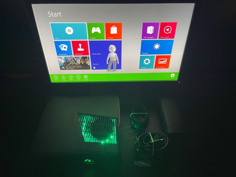 Custom Modded Xbox 360 Slim Corona 16 MB RGH-3.0 Dash 17559 250GB Green ...