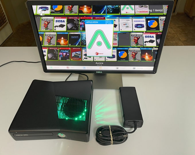 Custom Modded Xbox 360 Slim Corona 16MB RGH-3.0 Dash 17559 250GB Green ...