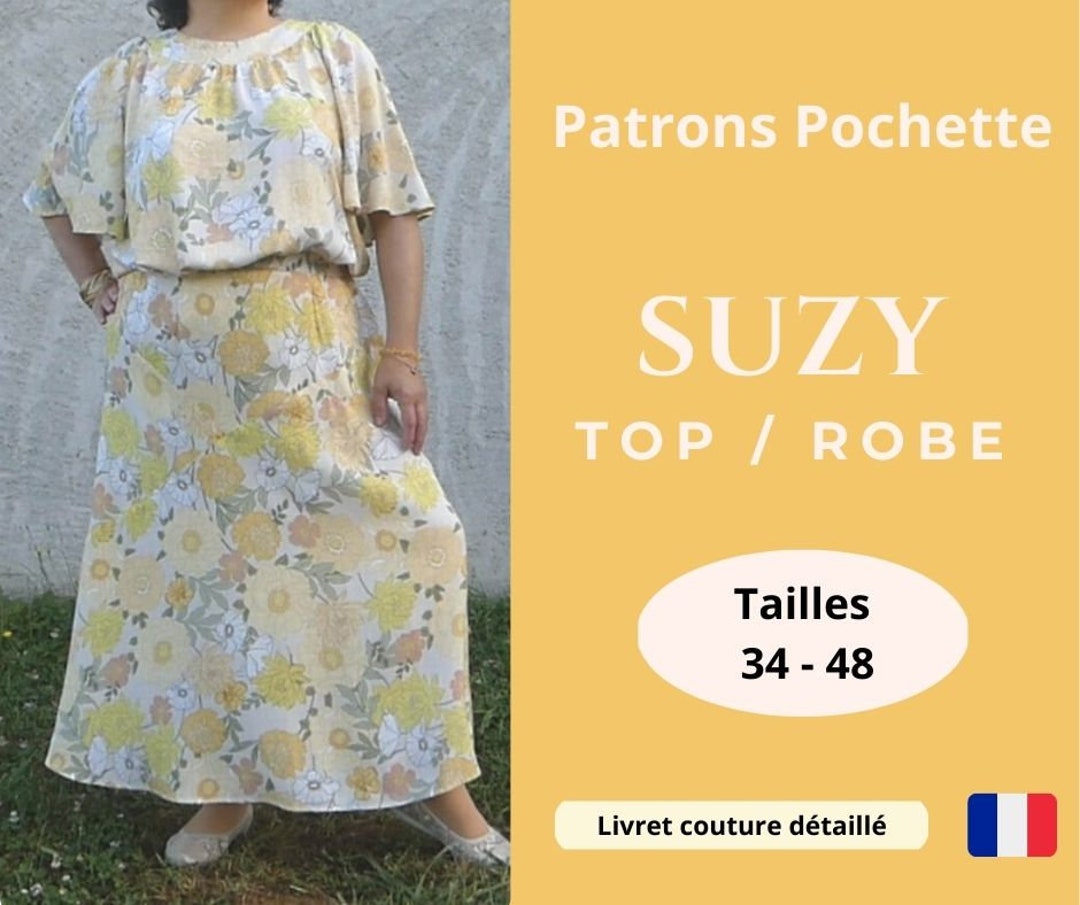 SUZY Top / Dress Paper Pattern POCHETTE Size 34 to 48 - Etsy