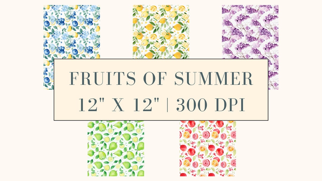 Summer Fruits Seamless Pattern - Etsy