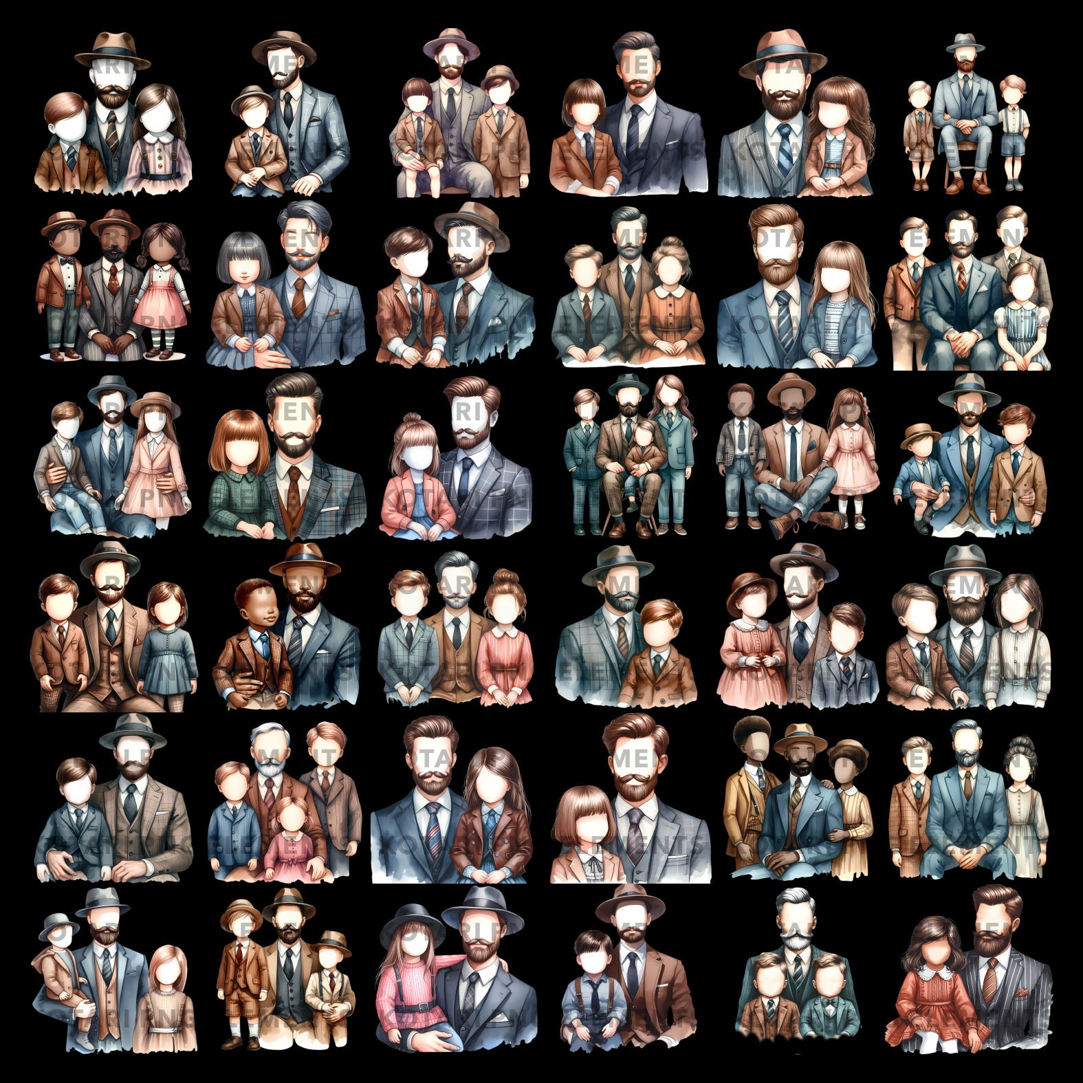 Faceless Dad - Transparent PNG Clipart - Commercial Use - Etsy